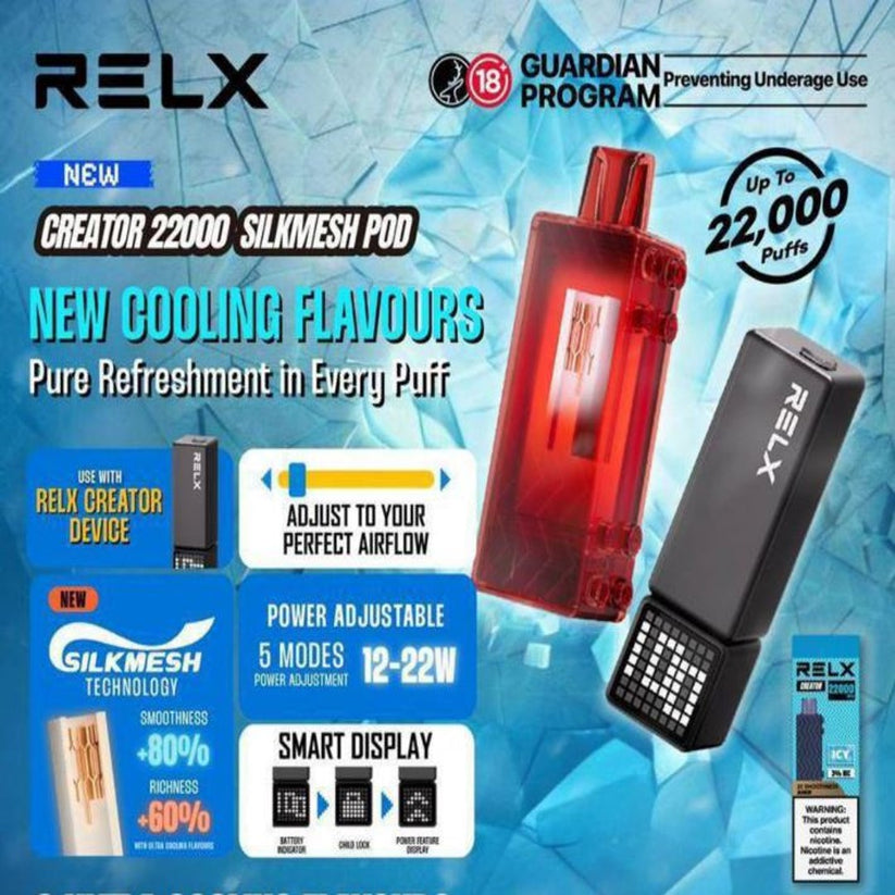 RELX CREATOR 22000 RECHARGEABLE DISPOSABLE – lanasg-close pod system